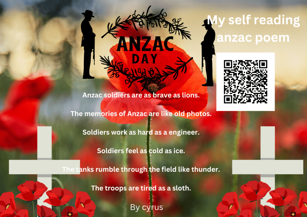 Anzac Poster – Cyrus @ Southhornby School